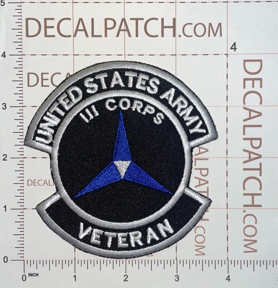 US Army III Corps Veteran Patch Hook Repro New B309 | eBay