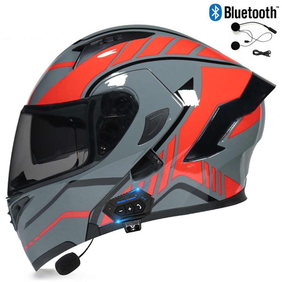 Men Motorcycle Helmet Intercom Bluetooth Headset Wireless Interphone ...