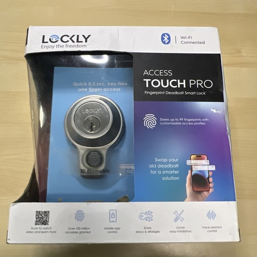Lockly Access Touch Pro - Compact Smart Wi-Fi Lock with Fingerprint ...