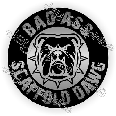 Bad Ass Scaffold Dawg Hard Hat Helmet Sticker / Biker Motorcycle Decal ...