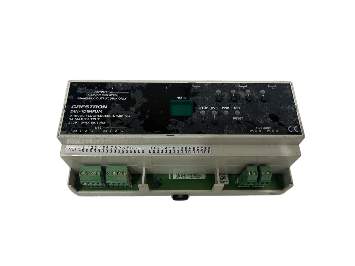 Crestron DIN-4DIMFLV4 DIN Rail 0-10V Dimmer 4-Channels Dimming Module ...