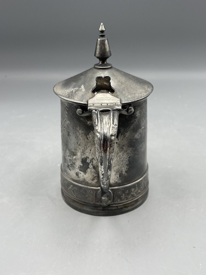 Antique Meriden Silverplate Egyptian Revival Jug Pitcher 5” | eBay