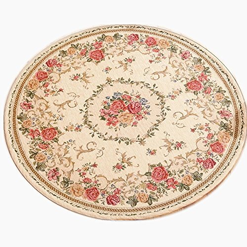 Rustic Floral Rose Area Rugs Vintage Traditional Round Accent Floor 4 ...