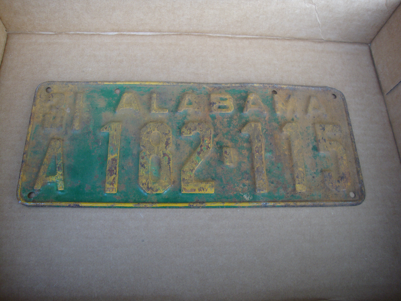 Vintage Original 1931 Alabama License Plate Tag A-182-115 Model A Year ...