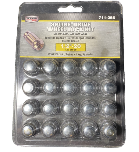 Dorman 711-255 Spline Drive Wheel Lock Kit 1/2-20 Nut Open Pack Missing ...