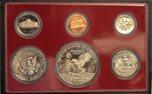 1977 Proof set CN-Clad Eisenhower Ike Dollar Kennedy- (OGP) 6 coins (B2 ...