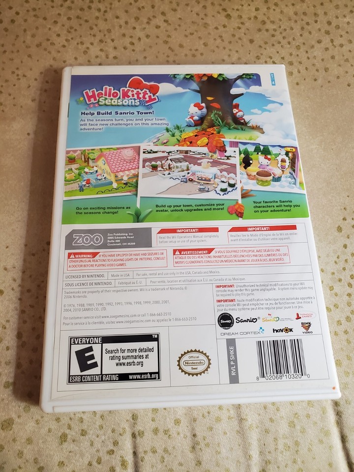 Hello Kitty Seasons (Nintendo Wii, 2010) 802068103200| eBay