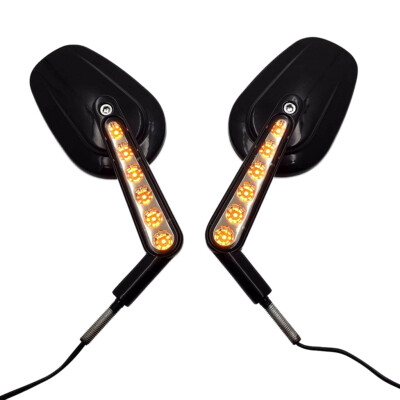 Motorcycle LED Turn Signal Rearview Mirrors For Harley Davidson Electra ...