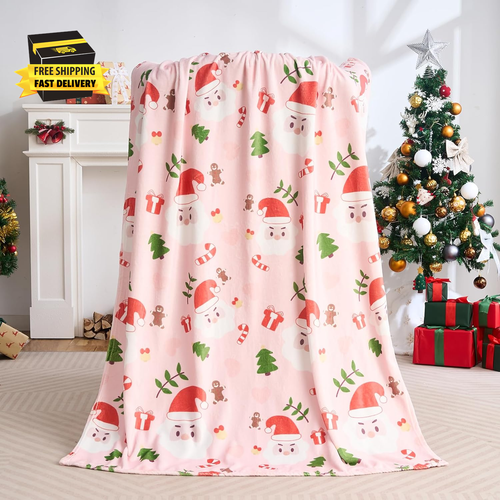 Christmas Throw Blanket Cute Santa Claus Holiday Blankets and Throws ...