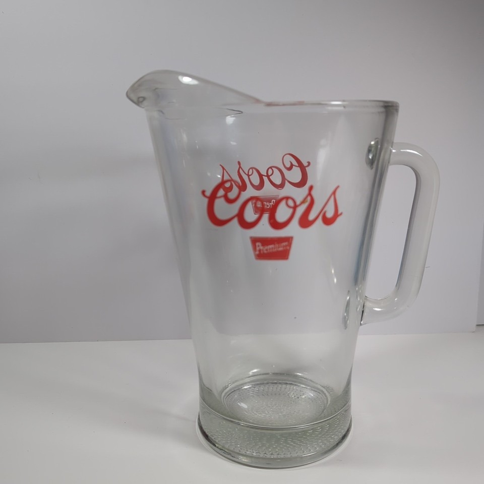 Vintage Coors Banquet Logo Beer Pitcher Heavy Glass Beverage Drinkware ...