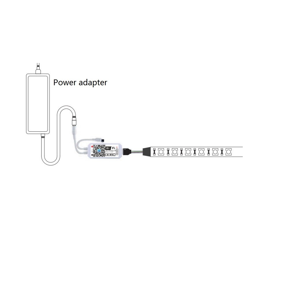 1x Wifi Led Light Strip Smart Controller Rgbw Light And 24 Key Remote