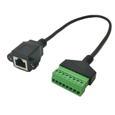 RJ45 Ethernet Female Plug to 8 Pin AV Terminal Spring Solderless ...