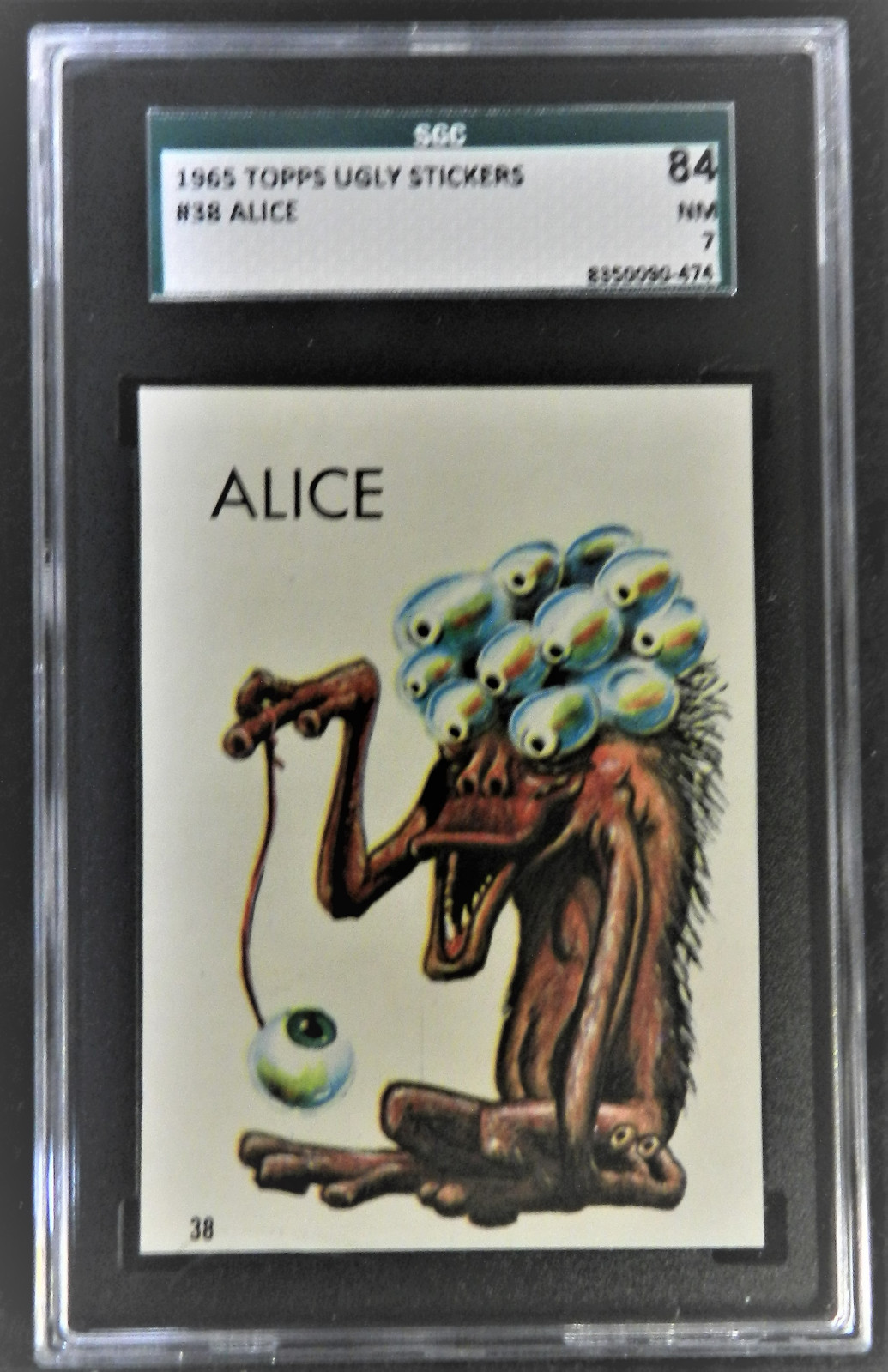 1965 TOPPS UGLY STICKERS #38 ALICE SGC 84 NEAR MINT 7 RARE | eBay