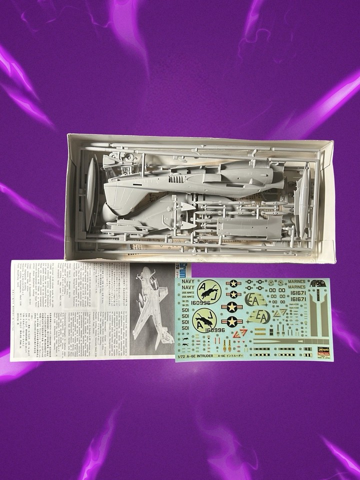 Hasegawa Grumman A-6E Intruder Hobby Model Plane Kit 709 Unassembled 1: ...