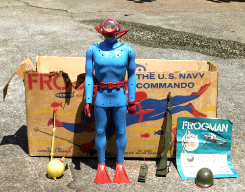 Remco 1961 Frogman US Navy Commando Scuba Diver W/ Accessories ...