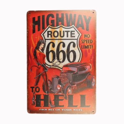 2x Tin Sign HIGHWAY HELL Sprint Drink Bar Whisky Rustic Look | eBay ...