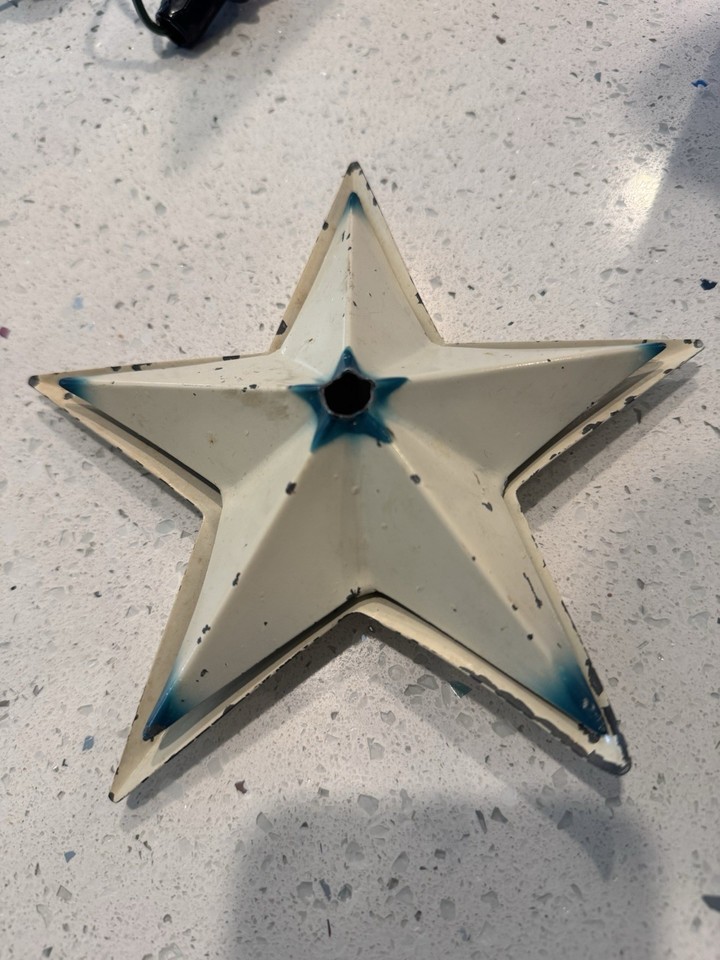 Vintage NOMA Lighted Metal Star Christmas Tree Topper - White & Blue ...