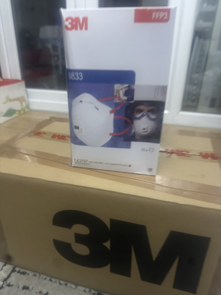 10x 3M 8833 Reuseable DUST MASKS nhs PARTICULATE RESPIRATOR FFP3 VALVED ...