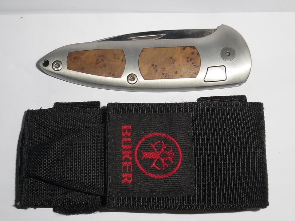 VINTAGE BOKER SOLINGEN GERMANY TOP LOCK FOLDING KNIFE. CONVERSION. BURL WOOD | eBay