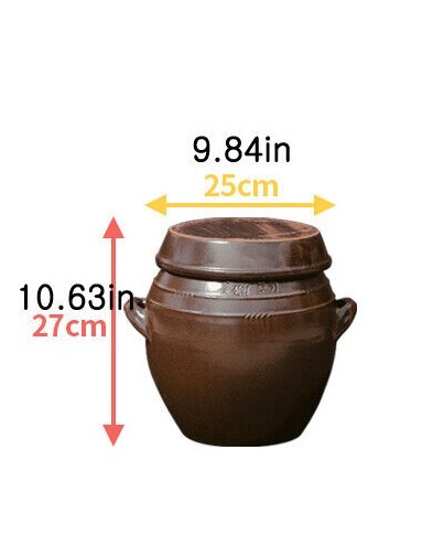 Korean Clay w/Lid Pottery Pot Jar ONGGI Hangari for Fermenting Kimchi ...