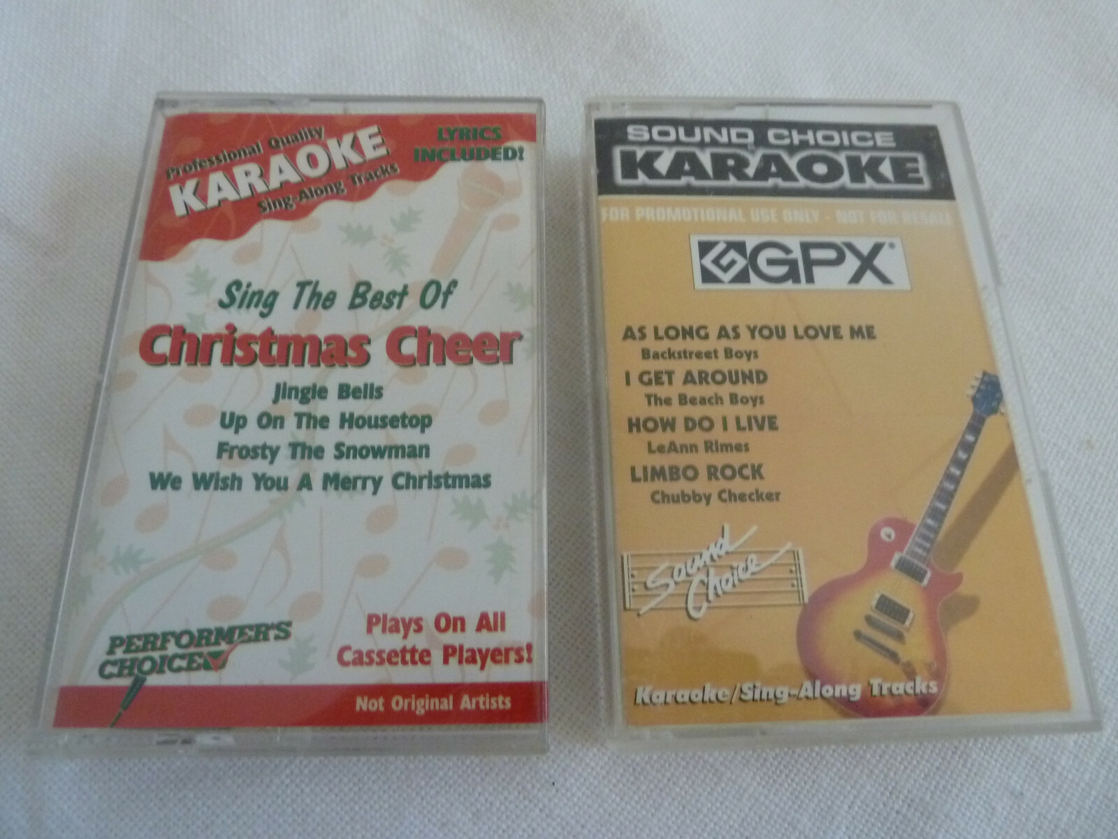 4 Karaoke Cassette Tape Lot WEDDING Songs,POP DUETS,XMAS, Limbo Rock ...