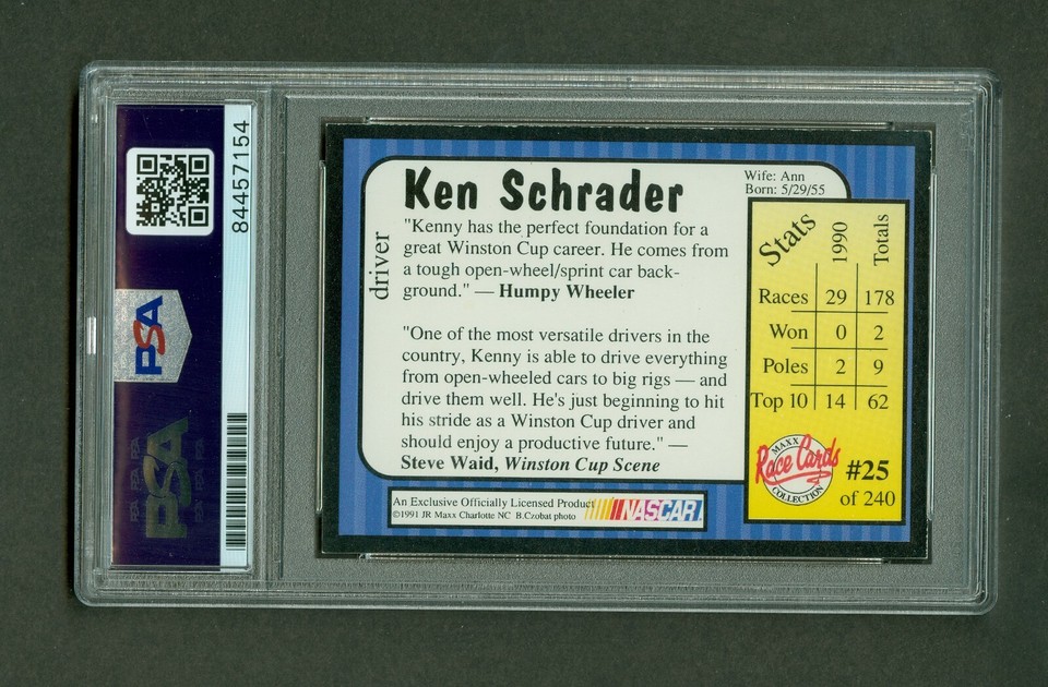 Ken Schrader Autograph 1991 MAXX Nascar Card #25 PSA/DNA Encased | eBay