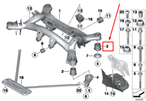 NEW BMW 4 GRAN COUPE F36 REAR RUBBER MOUNTING 33316792511 6792511 ...