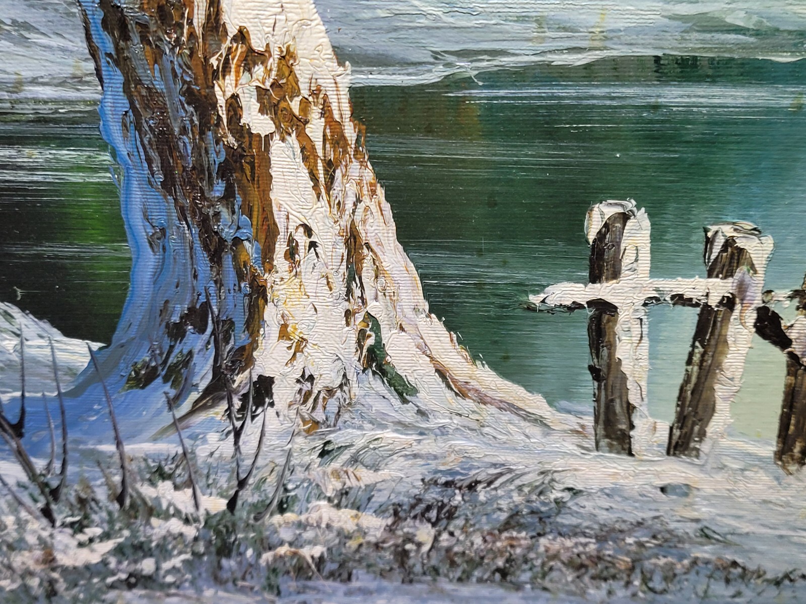 VTG Lisited PHILLIP CANTRELL Signed Winter Snow Landscape O/C Painting ...