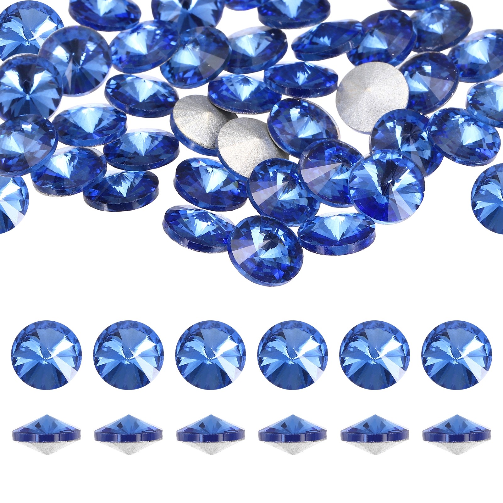 Pointed Back Rhinestones, 100 Pcs 10mm Round Glass Rhinestone (Medium ...