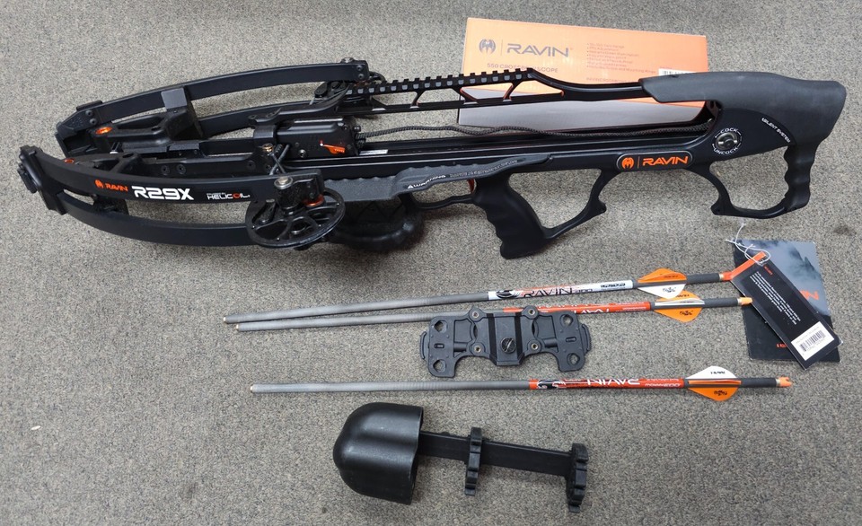 Ravin R29X Crossbow Kit 450 FPS, Helicoil Technology w/ Scope (Black ...