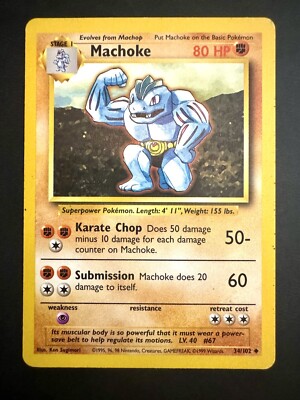 Machoke 34/102 Base Set | 1999 WOTC | Pokemon TCG | MP | eBay