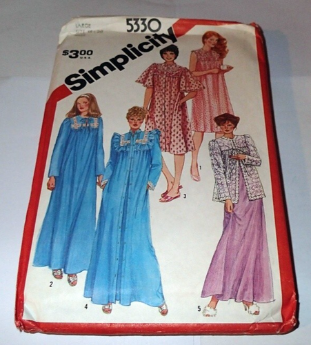SIMPLICITY PATTERN 5330 ~ MISSES NIGHTGOWN ROBE BED JACKET ~ SIZE 18 ...