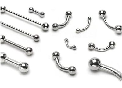 5 STRAIGHT / CURVED BARBELLS 1.2mm TRAGUS EYEBROW SEPTUM TOP EAR HELIX ...