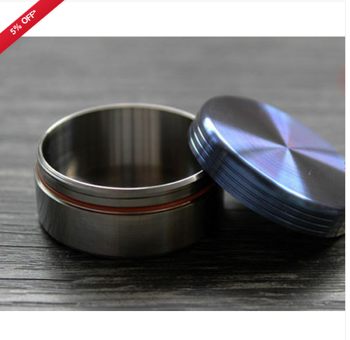 Titanium Waterproof snuff / lens Case Survival Pill Container Storage ...