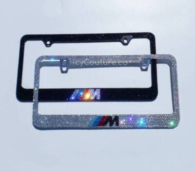Bedazzled For BMW M Series Rhinestone Bling License Plate Frame: Clear ...