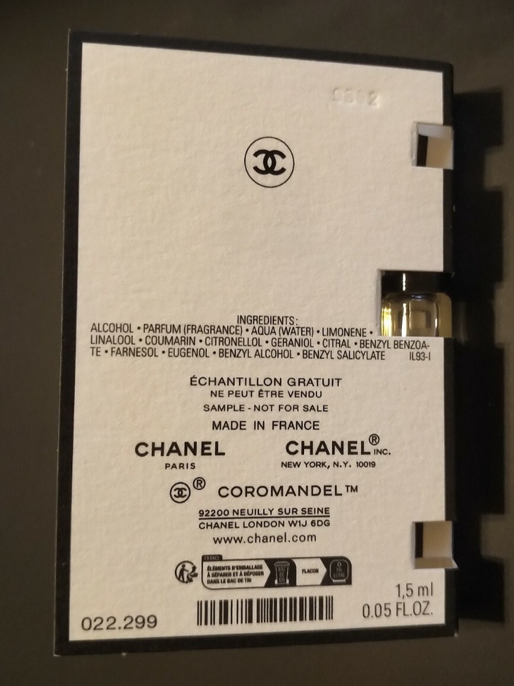 NEW CHANEL COROMANDEL EAU DE PARFUM SPRAY SAMPLE TRAVEL SIZE .05 FL OZ ...