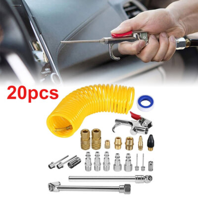 20 Piece Air Compressor Kit Air Line Accessories Spray Gun Tools Air ...