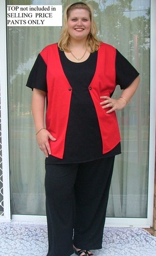 PLUS SIZE 4XL = 26 BLACK X-WIDE LEG Woven Work Wear LONG PANTS +Pocs ...