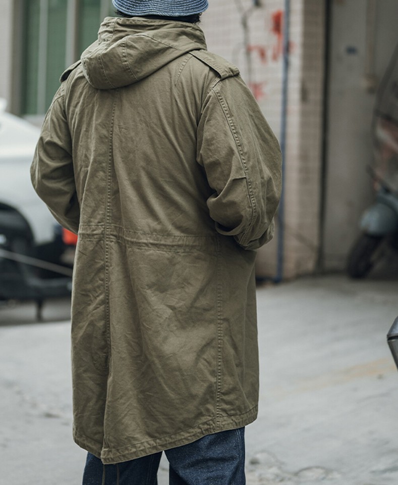 Fishtail Parka Men's Military Jacket Hooded Windbreak Loose Casual ...
