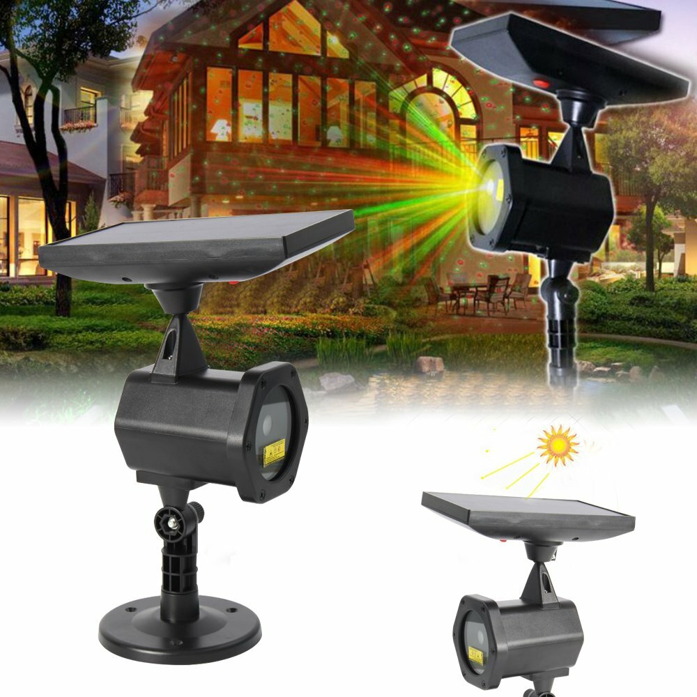 Solar Powered Outdoor Laser Projector Laser Lights Outdoor Waterproof
