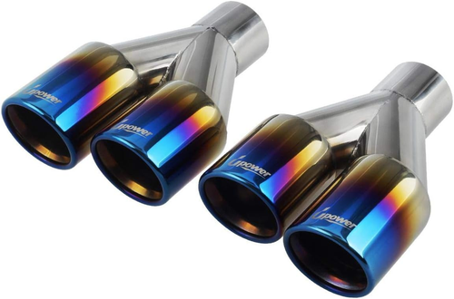 Dual Exhaust Tips 2.25 Inch Inlet 3 Inch Outlet 9.2" Long Vacuum ...