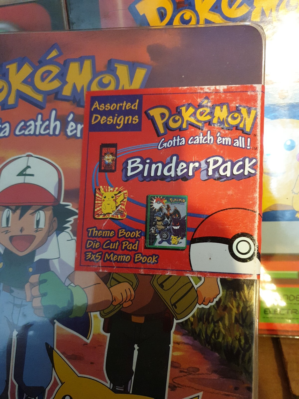 Vintage 1999 Plymouth 3 Ring Card Binder Nintendo Pokemon Pikachu Ash ...