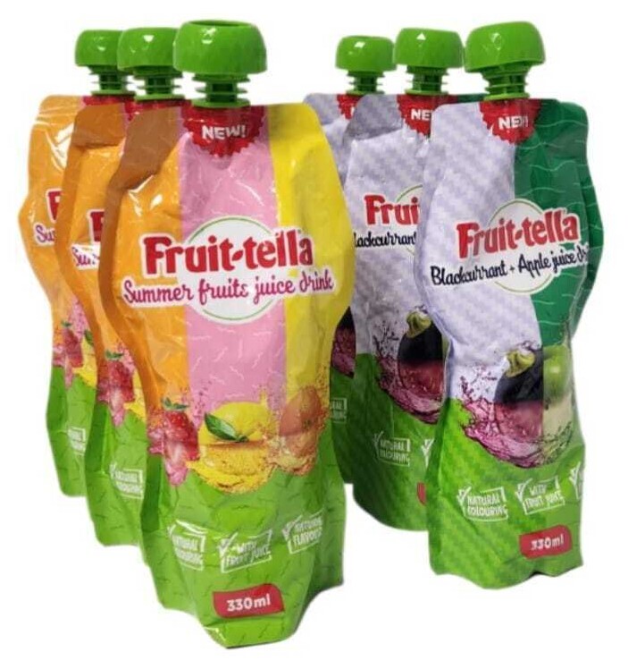 Fruit-tella Blackcurrant & Apple Juice + Summer Fruit Juice Drink 330ml ...