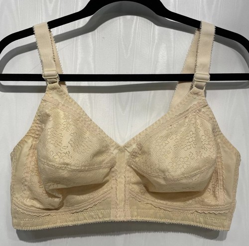 Timeless Comfort Wireless Bra Size 42C Beige / Cream Floral 4-Hook ...