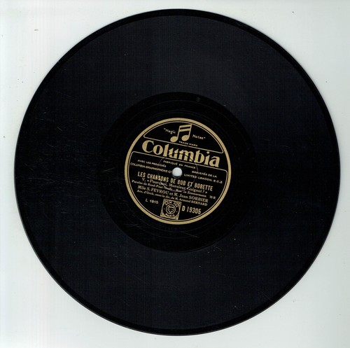 78 RPM 9 13/16in All Songs Bob And Bobette Disk Miss S.Feyrou -columbia ...