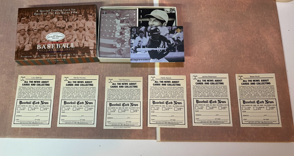 1994 UPPER DECK BASEBALL THE AMERICAN EPIC 81 CARD SET JORDAN Baseball ...