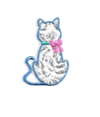 Cat - Kitten - Silver Sparkles - Pet - Back View - Iron On Patch | eBay