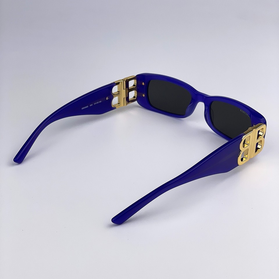 Balenciaga Men Sunglasses Violet Gold Grey Rectangle BB0096S 004 NEW | eBay