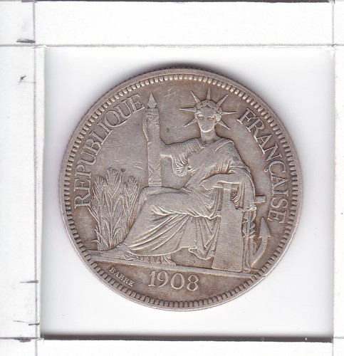 1908 France Colonial Indo China (Vietnam) HUGE 1 Piastre SILVER Coin | eBay