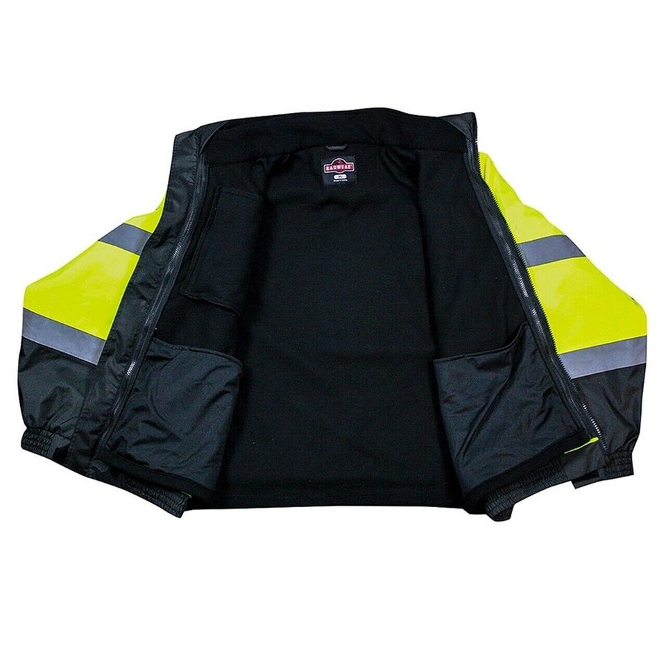 HIGH VISIBILITY WATERPROOF INSULATED REFLECTIVE ROAD WORK BOMBER JACKET ...